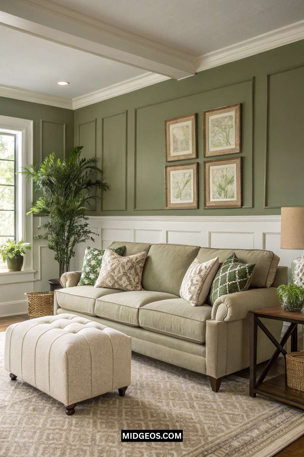 Olive Green Living Room Ideas (2026): Trendy Color Pairings, Wall Decor ...