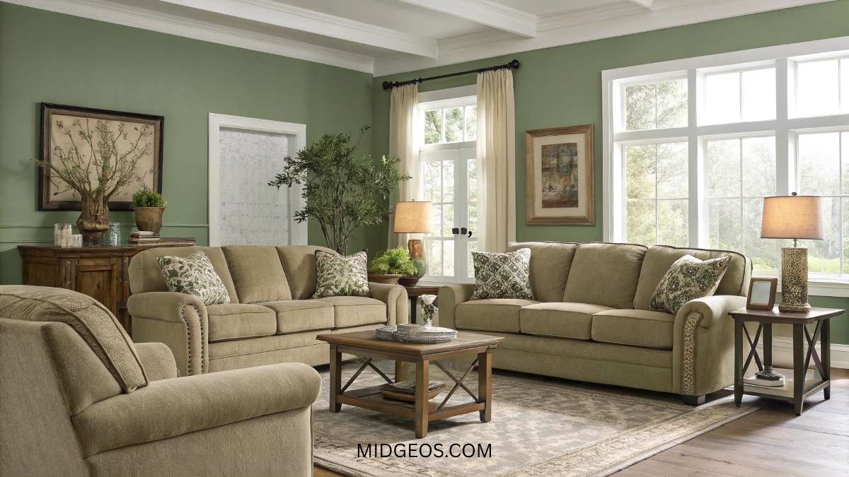 Olive Green Living Room Ideas (2026): Trendy Color Pairings, Wall Decor ...
