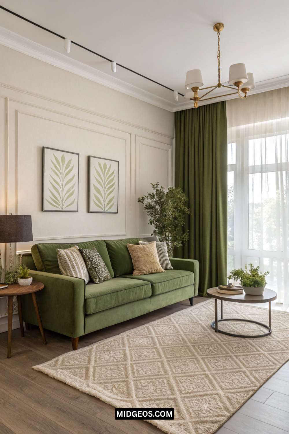 Olive Green Living Room Ideas (2026): Trendy Color Pairings, Wall Decor ...